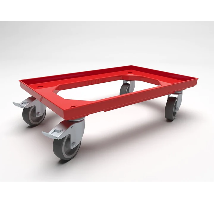 Heavy Duty Stacking Container Dolly With Brakes 600 x 400 - CaterServeUK